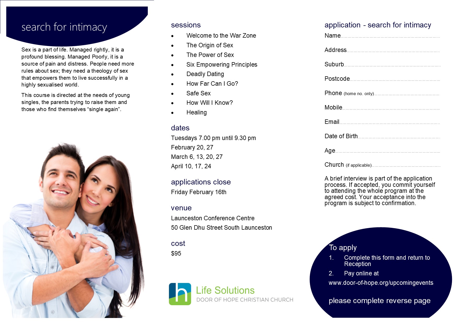 Tickets for Search for Intimacy in South Launceston from Ticketbooth