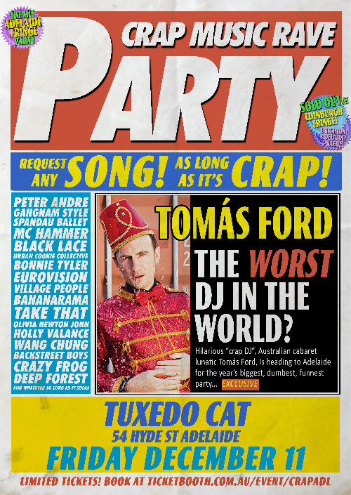 Tickets for CRAP MUSIC RAVE PARTY in Adelaide! in Adelaide from Ticketbooth